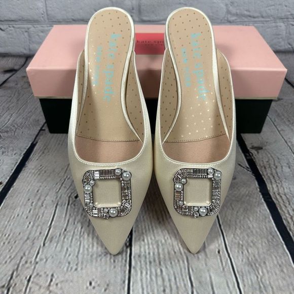 kate spade | Shoes | Katespade Womens Buckle Up Slide Mule Shoes Ivory ...